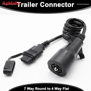 Jual 7 Way Round to 4 Way Pin Flat Trailer Coiled Wiring Harness ...