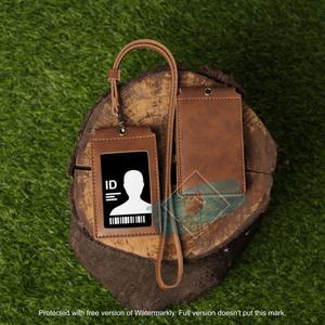 Jual ID Card Holder/Name Tag/Gantungan ID CARD Magnet Kulit FRONT ...