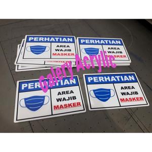 Jual SUPER MURAH Sign label akrilik rambu Protokol kesehatan wajib ...