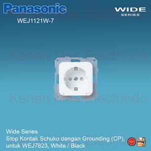 Jual Panasonic Wide Series Stop Kontak dengan Grounding (CP), WEJ1121W ...