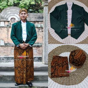 Jual [Full Set] Baju Adat Jawa / Beskap + Jarik + Blangkon | Model yogi ...
