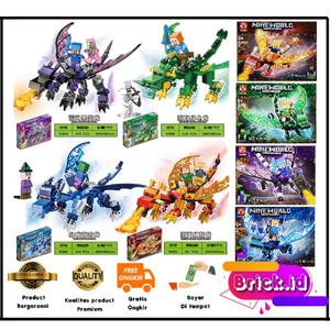Jual Mainan Block Minecraft Dragon Mini Craft Naga Dragon Steve Naga ...