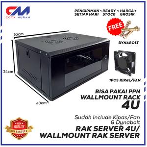 Jual Wallmount Rack Server 4U/Rak Server Ukuran 4U Single Glass Door ...