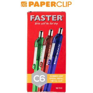 Jual Pulpen / Ballpoint Faster Retrack C6 Isi 12 Blue - Jakarta Timur ...