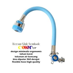 Jual Kran Angsa Flexible Warna 1/2Inch Keran Tembok Flexible Kran Sink ...