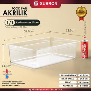 Promo SUBRON Gastronom Food Pan Akrilik 1/1/15 Kedalaman 15cm Wadah ...