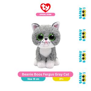 Jual TY Beanie Boos Fergus Gray Cat (Regular) - Boneka Kucing Abu Abu ...