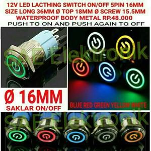 Jual 16MM SAKLAR LOGO SWITCH ON OFF LATCHING SWITCH METAL WATERPROOF ...