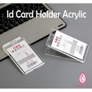Jual Acrylic ID Card Holder Akrilik Bening Transparan Badge Name Tag ...