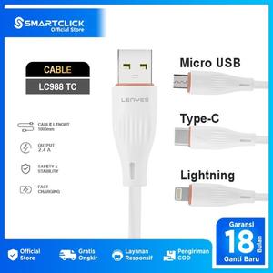 Promo Lenyes LC988 Kabel Data Fast Charging 2.4A USB Micro Type-C ...