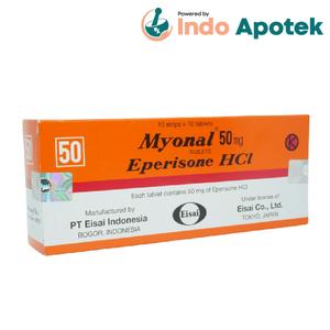 Jual MYONAL 50MG 1 STRIP 10 TABLET/EPERISONE/NYERI OTOT/KEJANG OTOT ...
