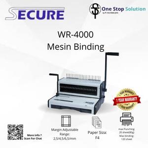 Jual CODE SECURE WR 4000 - ALAT MESIN BINDING / JILID SPIRAL GARANSI RESMI - Jakarta Selatan ...