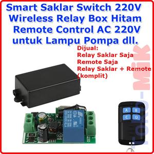 Jual Smart Saklar Switch Wireless Relay Box Hitam Remote Control Lampu ...