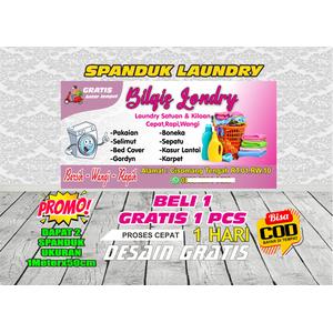 Jual Spanduk Banner Laundry Ukuran 1Meter X 50 Cm,Spanduk Konter ...