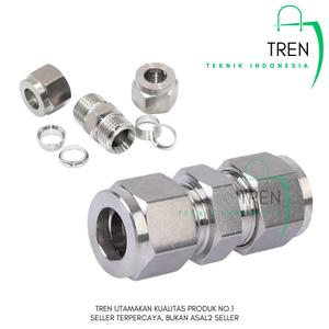 Jual 12MM X 12MM UNION CONNECTOR TUBE OD 12 MM X 12 MM STAINLESS STEEL ...