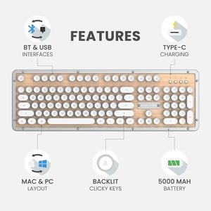 Jual Azio Retro Classic Maple Wireless Wired Backlit Mechanical ...