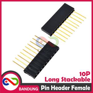 Jual [CNC] PIN HEADER FEMALE 10 10P 10MM LONG STACKABLE FOR ARDUINO UNO ...