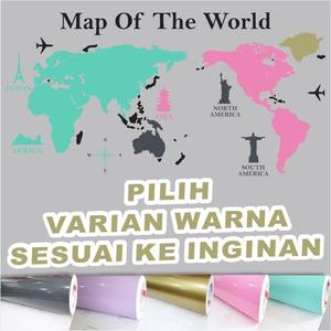 Jual Stiker Wall Cutting Sticker World Map Peta Dunia Stiker Dinding ...