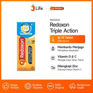 Jual Jlife - Redoxon Vitamin C, D & Zinc Rasa Jeruk 10 Tablet ...