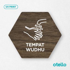 Jual Signage Tempat Wudhu Sign Board Kayu Wooden Papan Label Nama ...