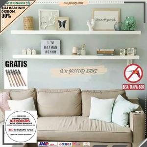 Jual Rak Papan Hiasan Ambalan Hambalan Panjang 60/80/100/120 Tempat ...