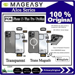 Jual Case iPhone 15 Pro Max 15 Pro MagEasy Alos MagSafe Clear Cover Casing - Trans Magsafe ...