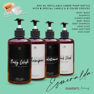 Jual Botol Pump 500ml Sabun Cair + Label Sticker Aesthetic Design ...