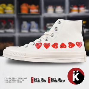 Jual CDG x Converse 1970 High Multi Heart White 162972C (Size 35-44 ...