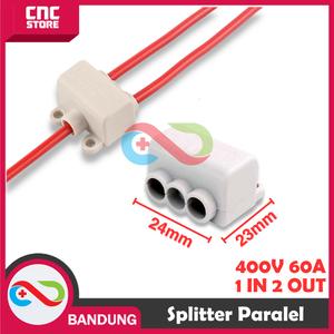 Promo TERMINAL BLOCK SPLITTER PARALEL HIGH POWER 400V 60A 1 IN 2 OUT ...