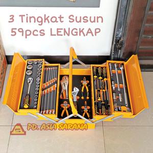 Jual Mechanical Tool Kit Set 59pcs INGCO HTCS15591 Kotak Perkakas Ting ...