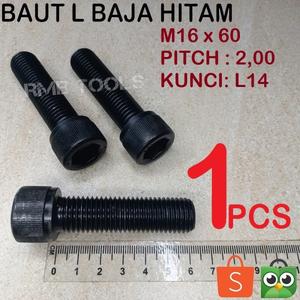 Jual Baut L Baja M16x60 Hitam Kunci L14 Grade 12.9 Socket Cap Screw M16 - Kota Tangerang Selatan ...