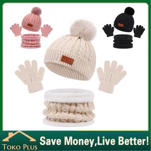 Jual Topi Scarf Gloves Set Anak Musim Dingin Winter - Set-Beige - Kota ...
