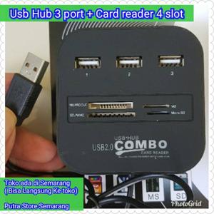 Jual Usb Hub 3 Port Dan Card Reader 4 Slot Combo Usb Hub Plus Card ...