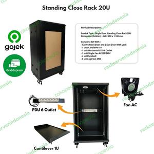 Jual Standing Close Rack 20U / Rack Server 19 inch 20U Depth 450mm ...