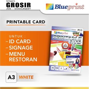 Jual IDcard ID Card A3 BLUEPRINT Printable Card White Kertas PVC Double ...