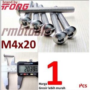 Jual Baut L Button M4x20 Stainless Steel 304 Tahan Karat Kunci L2.5 M4 ...