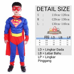 Jual Kostum Superhero Anak Superman Baju Halloween Costume Pahlawan ...