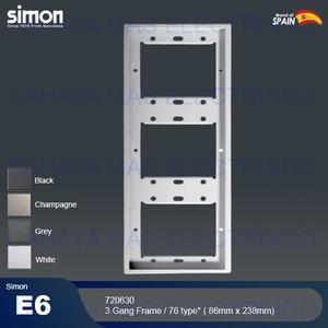 Jual SIMON E6 3 Gang Frame / 76 type* ( 86mm x 238mm) 720630 - White ...