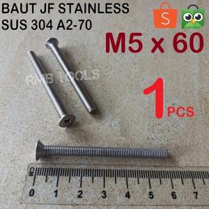 Jual Baut JF M5x60 Stainless Steel 304 Obeng Plus Flat Head Tahan Karat M5 - Kota Tangerang ...
