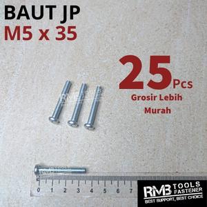 Jual Baut JP M5x35 Panjang 3.5cm Putih Galvanis M5 / Sekrup Skrup JP M5 ...