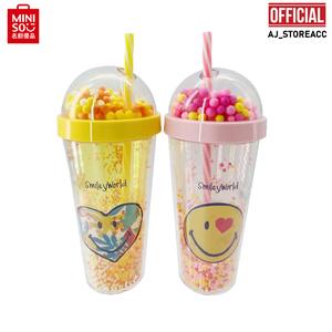 Jual MINISO BOTOL MINUM CANTIK AESTHETIC SMILEY WORLD COLLECTION DOUBLE ...