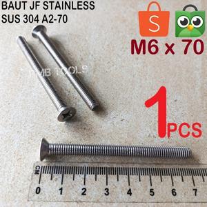 Jual Baut JF M6x70 Stainless Steel 304 Obeng Plus Flat Head Tahan Karat M6 - Kota Tangerang ...