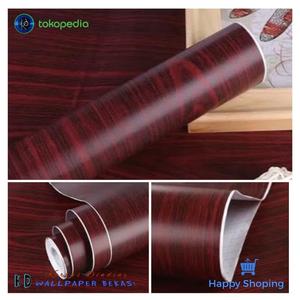 Jual KD | Wallpaper Dinding Kayu Maroon | Wallpaper Sticker | Wallpaper ...