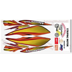 Jual STRIPING MOTOR HONDA MEGAPRO 2003 HITAM LIS KUNING MERAH MP HIU ...