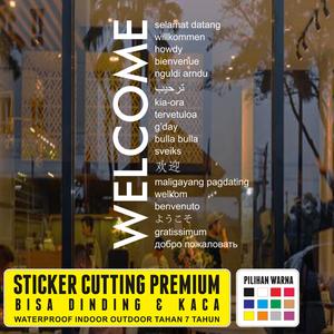Jual JR951 Stiker Welcome Kaca Dinding Cutting Sticker Cafe Kantor Toko ...