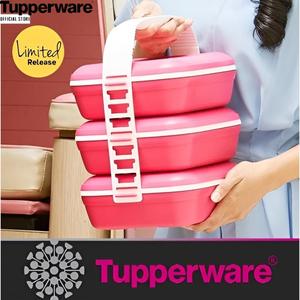 Jual Tupperware Rantang Plastik Merah Picnic Set Trio Beli - Jakarta ...