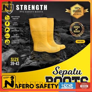 Jual Sepatu Safety Boots Proyek Pvc Ujung Besi Steel Toe Strength Sni ...