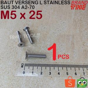 Jual Baut JF Kunci L M5 x 25 Stainless 304 Verseng Countersunk A2-70 - Kota Tangerang Selatan ...