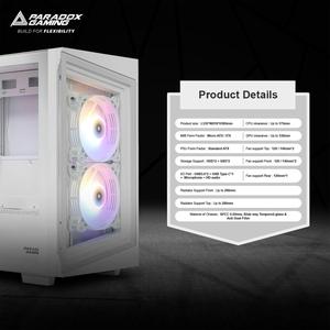 Jual Paradox Gaming Rakhie White + 3 Fan RGB Casing PC Gaming Terbaru ...