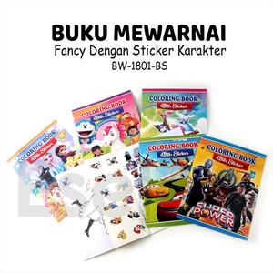 Jual Buku mewarnai+STICKER KARAKTER / buku mewarnai 1801BS - Kota ...